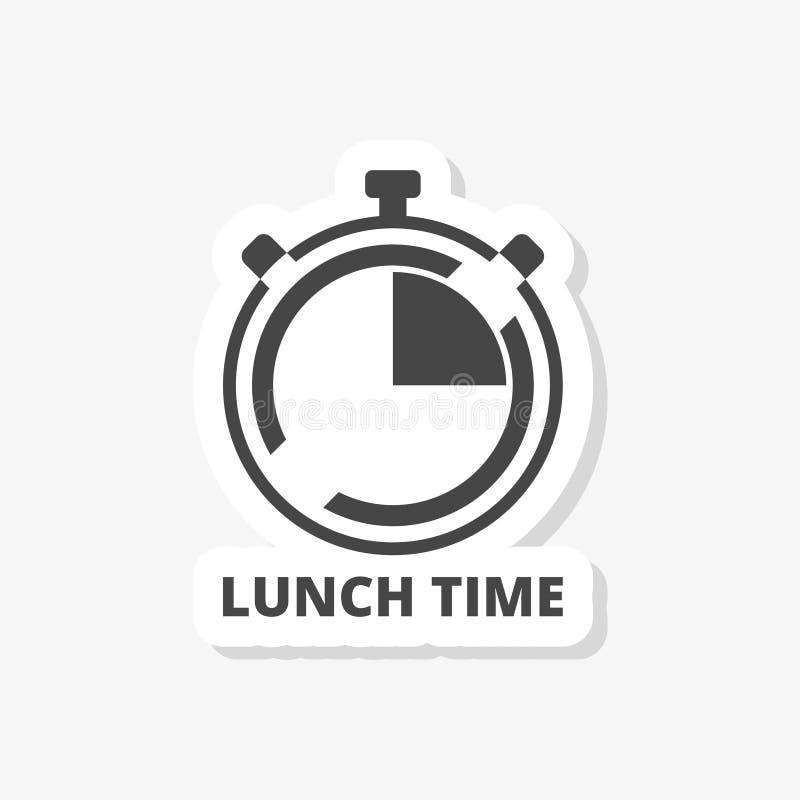 Time for Lunch, Flat Lunch Time Sticker, Simple Vector Icon Stock ...