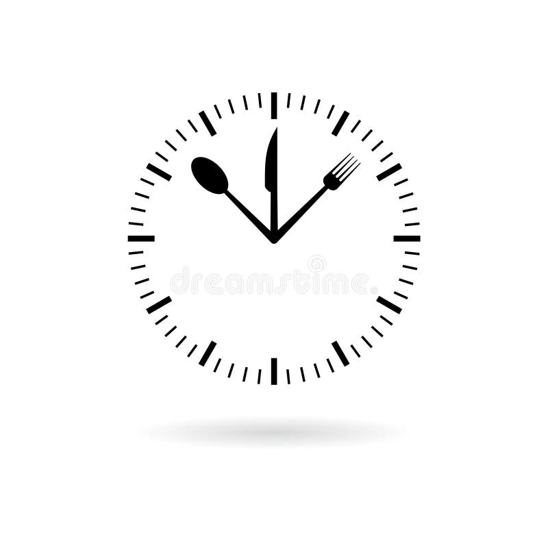 Time for Lunch, Flat Lunch Time Icon Stock Vector - Illustration of ...