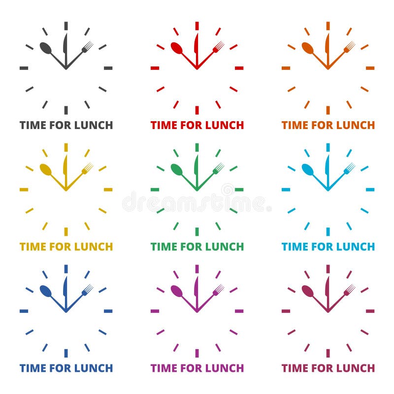 Time for Lunch Icon, Color Icons Set Stock Vector - Illustration of ...