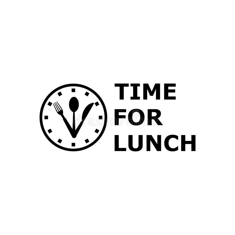 Time for Lunch Icon Isolated on White Background Stock Vector ...