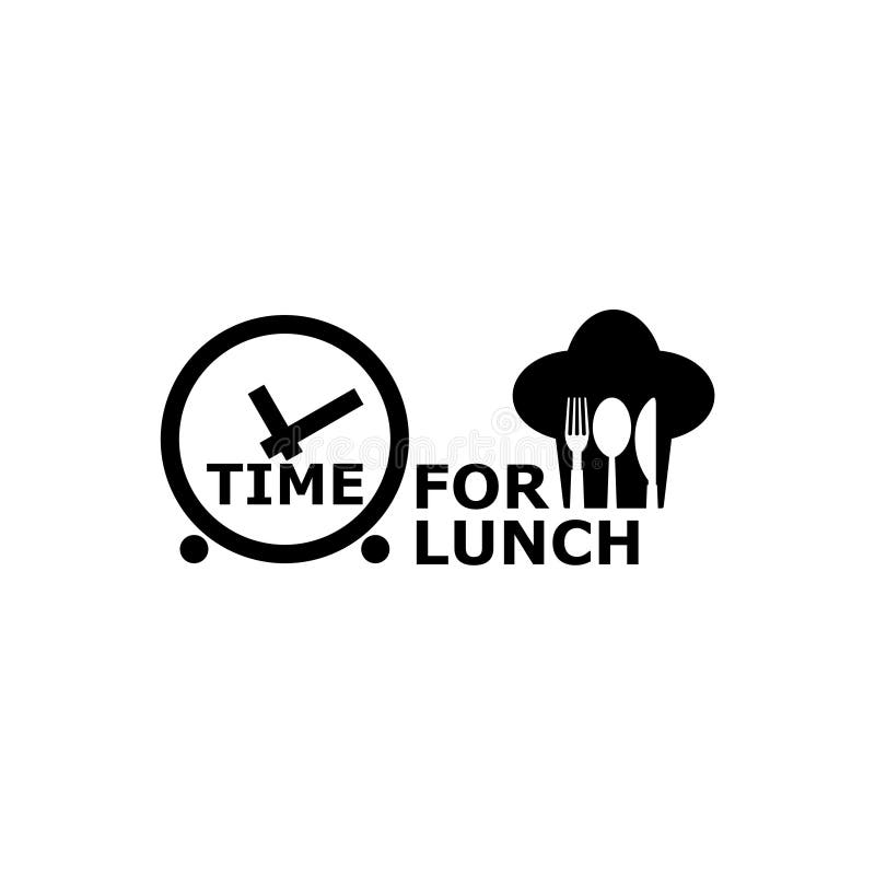 Time for Lunch Icon Isolated on Dark Background Stock Vector ...
