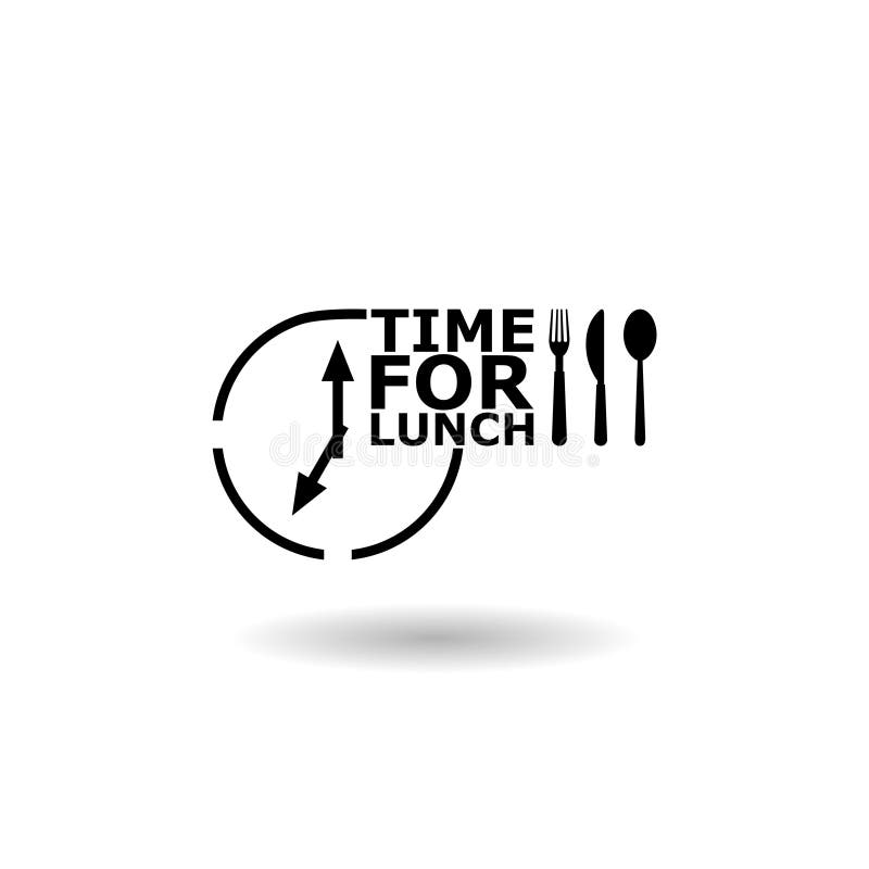 Time for Lunch Icon Logo with Shadow Stock Vector - Illustration of ...