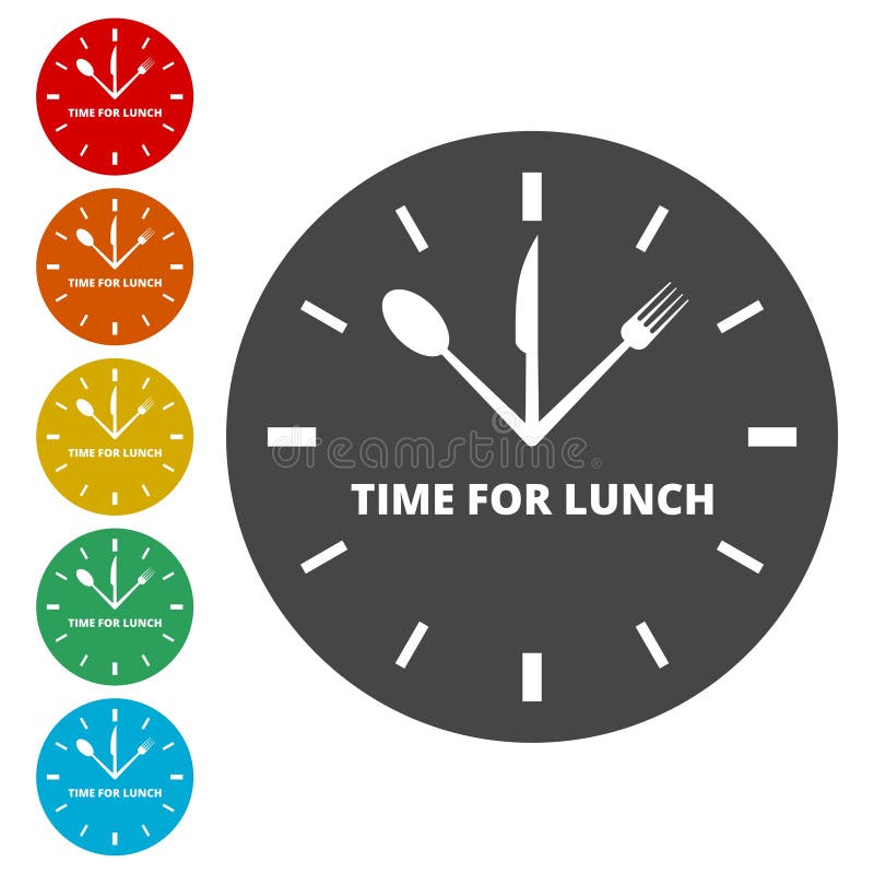 Time for Lunch icons set stock vector. Illustration of food - 182558154