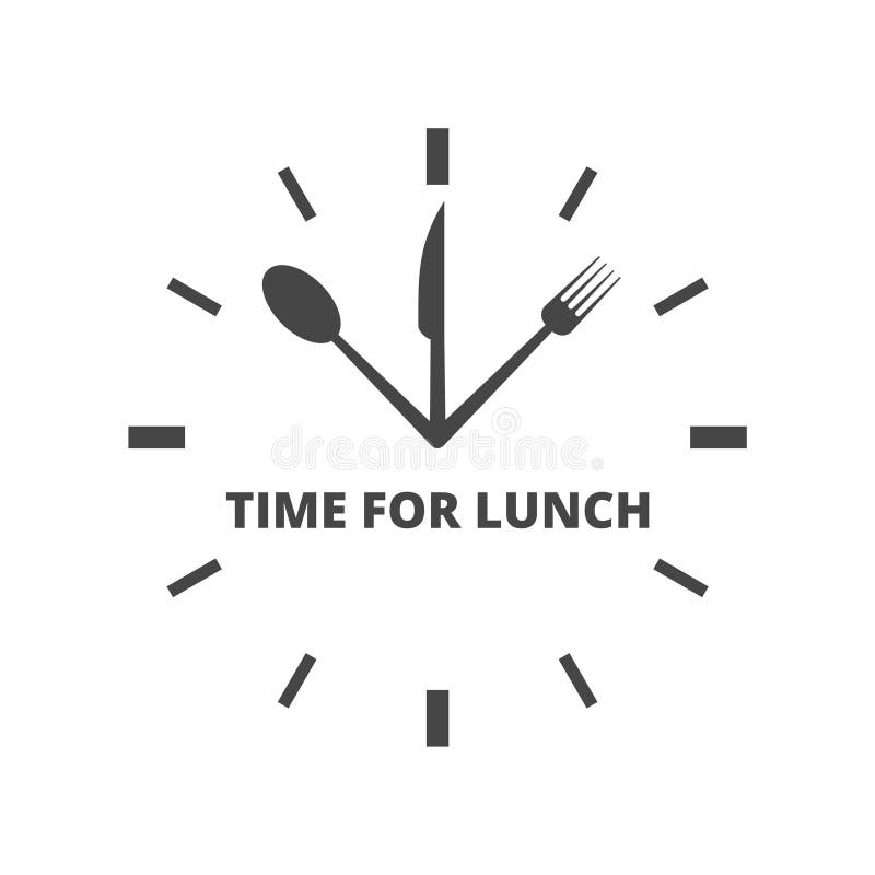 Time for Lunch, Flat Lunch Time Icon, 6 Colors Included Stock Vector ...