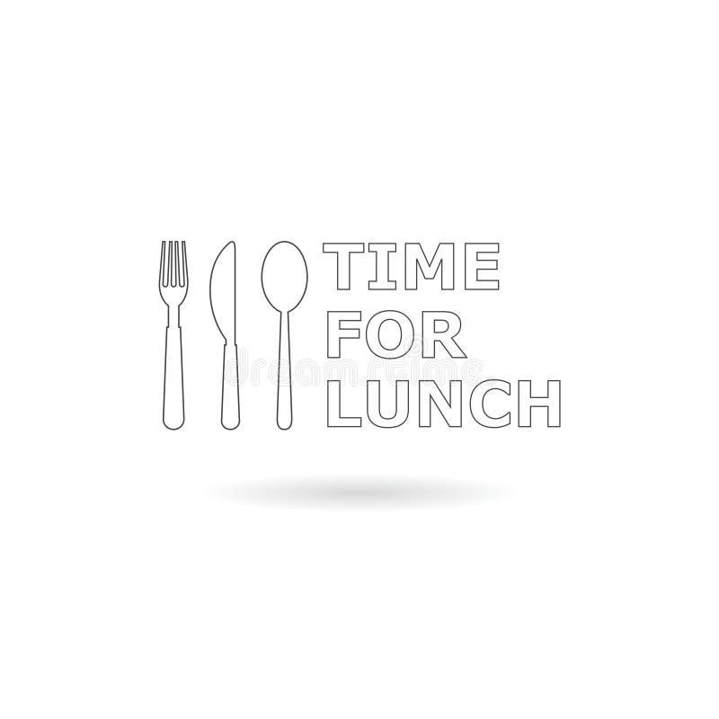 Time for Lunch, Flat Lunch Time Icon Stock Vector - Illustration of ...