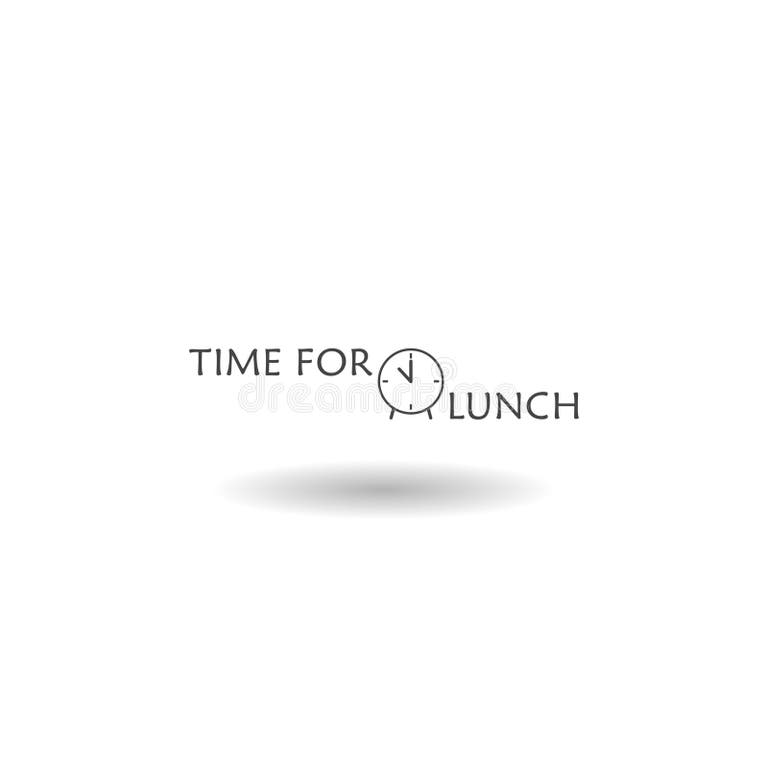 Time for Lunch Text Icon with Shadow Stock Vector - Illustration of ...