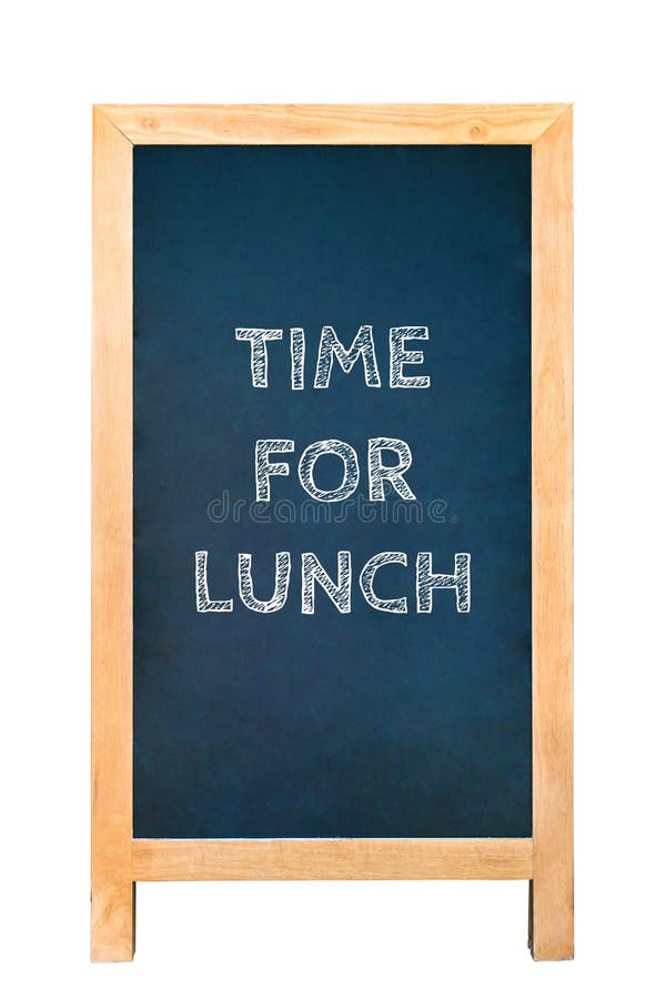 Time for Lunch Text Message on Wood Frame Board Stock Image - Image of ...