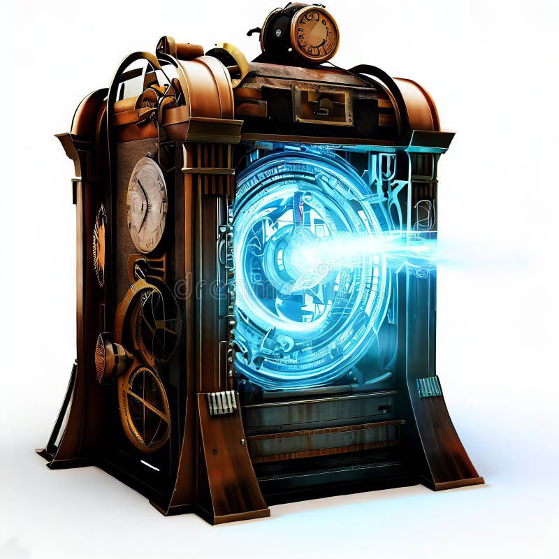 Science Fiction Portable Time Machine Brass Stock Illustration ...