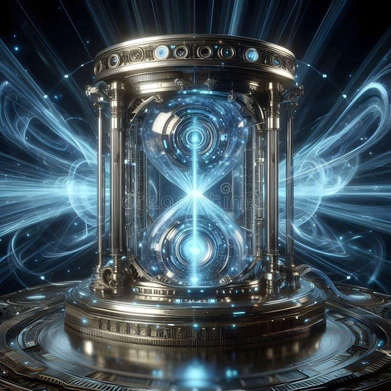 Time Moving through Space. Time Machine Stock Illustration ...