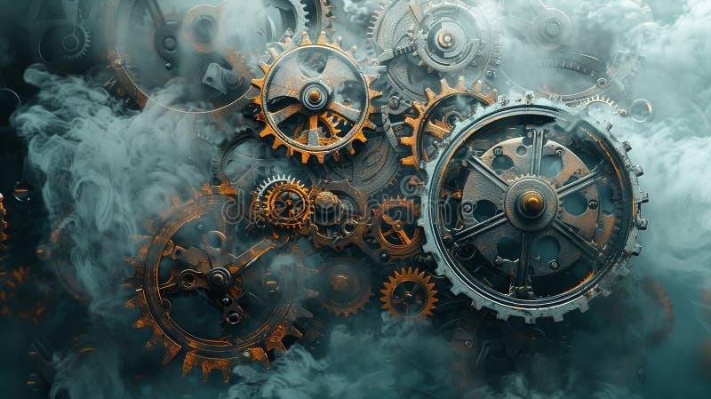 Time Machine Gears and Levers, Concept Art, Ample Text Space, Clean ...