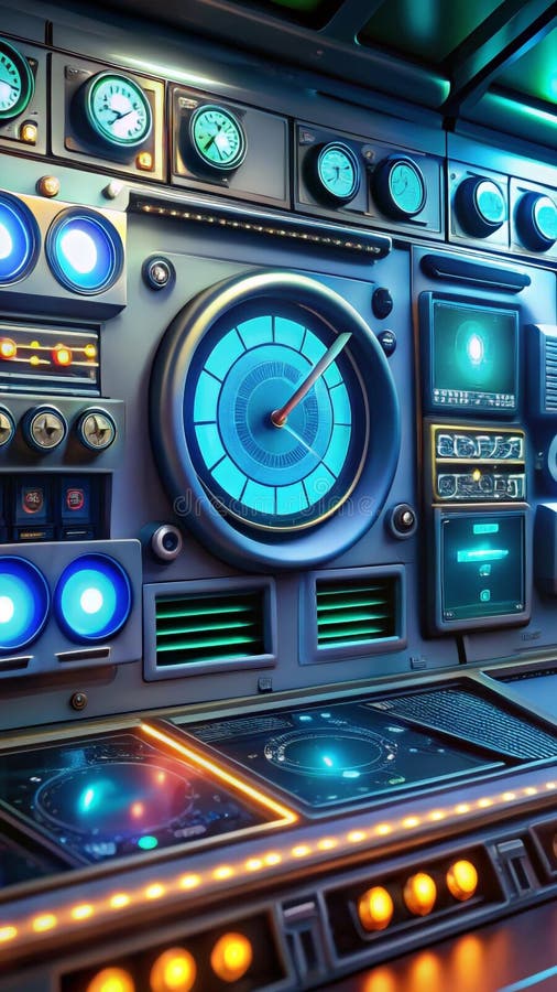 Time Machine Interface a Design. Generative AI Stock Illustration ...