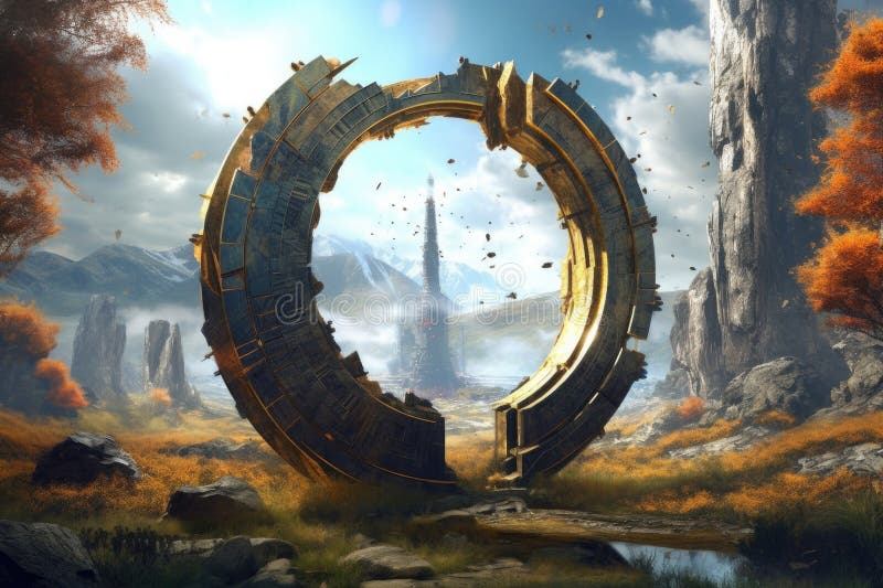 Time Machine Portal Opening To a Parallel Universe Stock Photo - Image ...