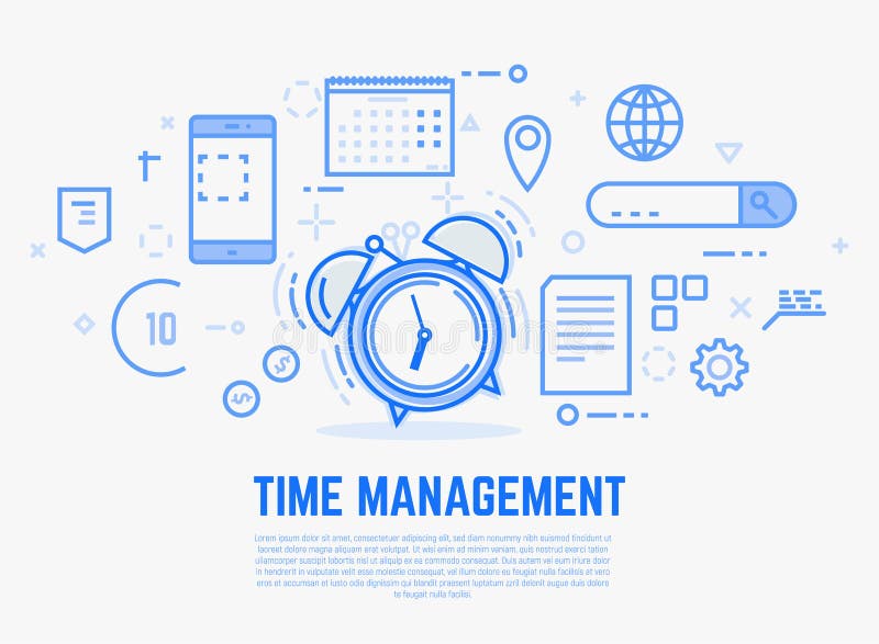 Time Management Alarm Clock Stock Vector - Illustration of manager ...