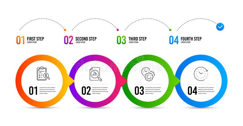 Time Management, Analytics Graph and Accounting Report Icons Set. Time ...