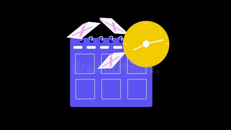 Time management animation stock video. Video of plan - 335136843