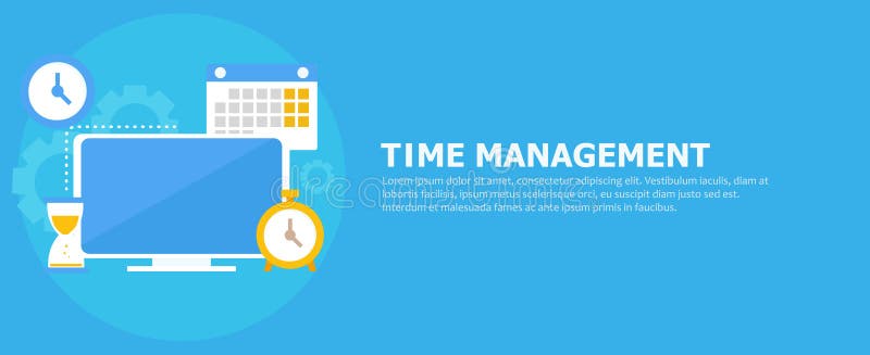 Time management banner. stock vector. Illustration of document - 98046058