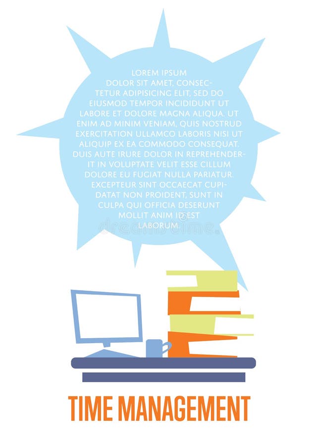 Time Management Banner with Office Table Stock Vector - Illustration of ...