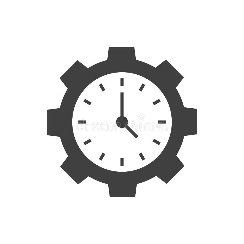 Time Management Black Icon on White Background Stock Vector ...