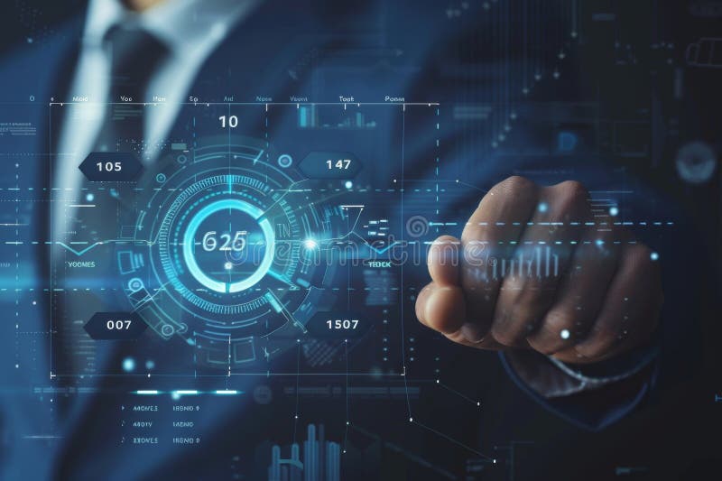 Time Management for Businessmen. Virtual Screen Calendar Interface with ...