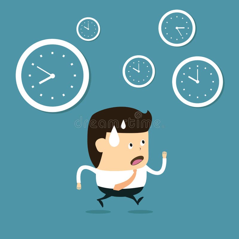 Time Management with Cartoon Businessman Stock Vector - Illustration of ...