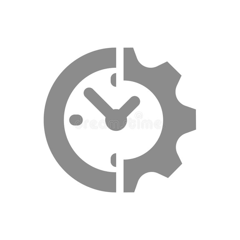 Time Management with Clock and Gear Stock Vector - Illustration of ...