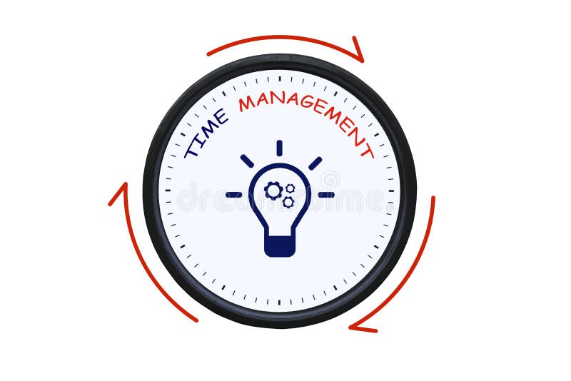 Time Management in the Clock with Light Bulb and Gear Inside. Stock ...