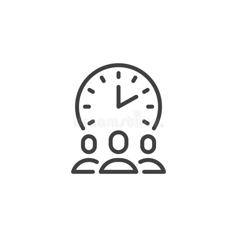 Time Management Clock Line Icon Stock Illustration - Illustration of ...