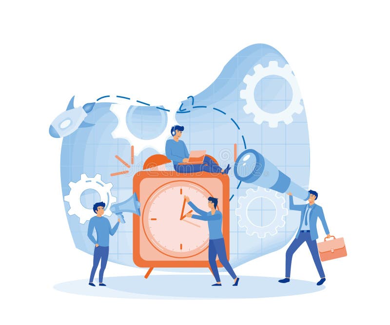 Time Management Concept. Alarm Clock Rings on of Work Time Management ...