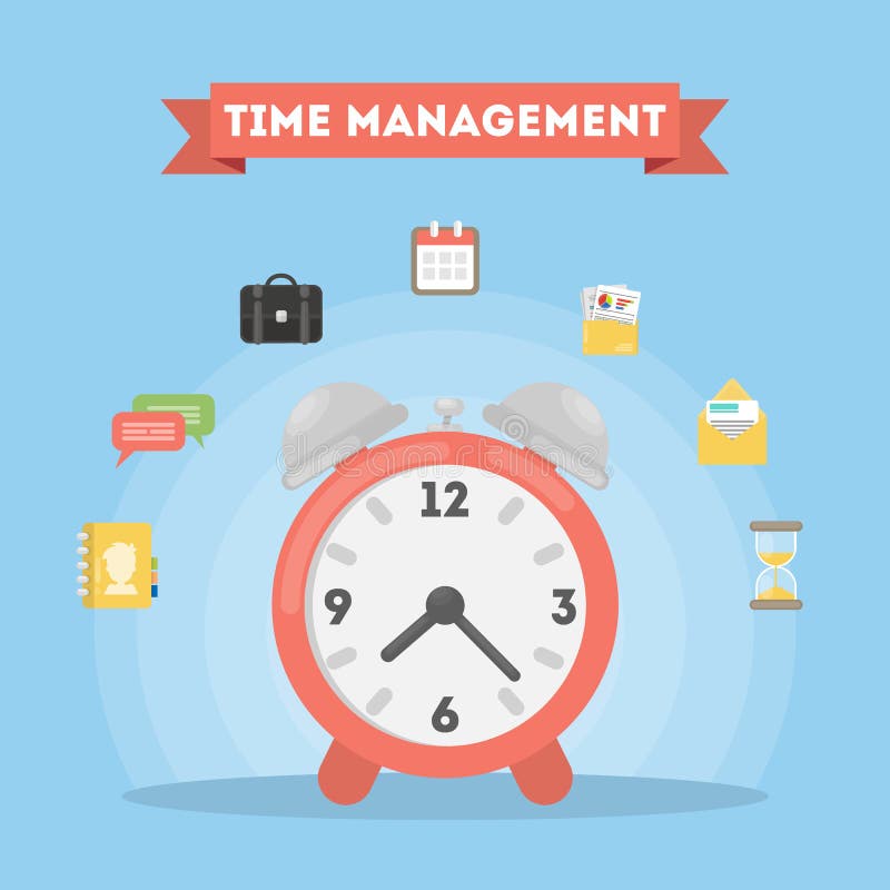 Time Management Concept. Business People Work Time Stock Vector ...