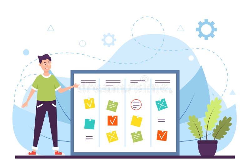 Time Management Concept. Big Task Board Stock Vector - Illustration of ...