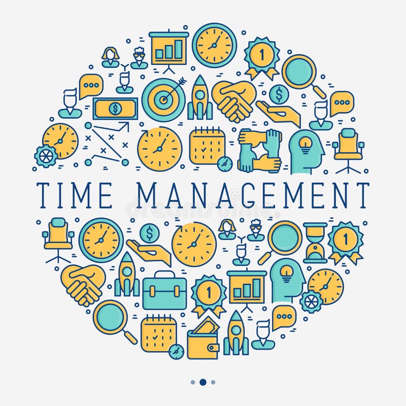 Time Management Concept in Circle Stock Vector - Illustration of goal ...