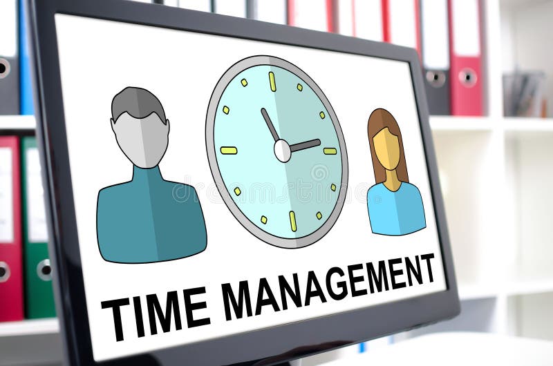 Time Management Concept on a Computer Screen Stock Image - Image of ...