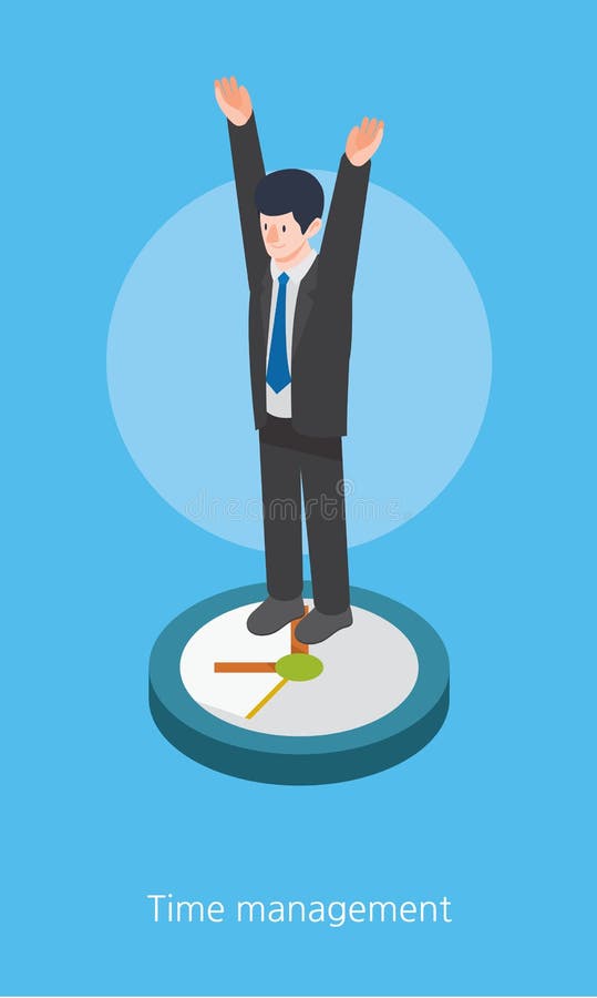 Time Management Concept Design 3d Isometric Illustration Stock ...