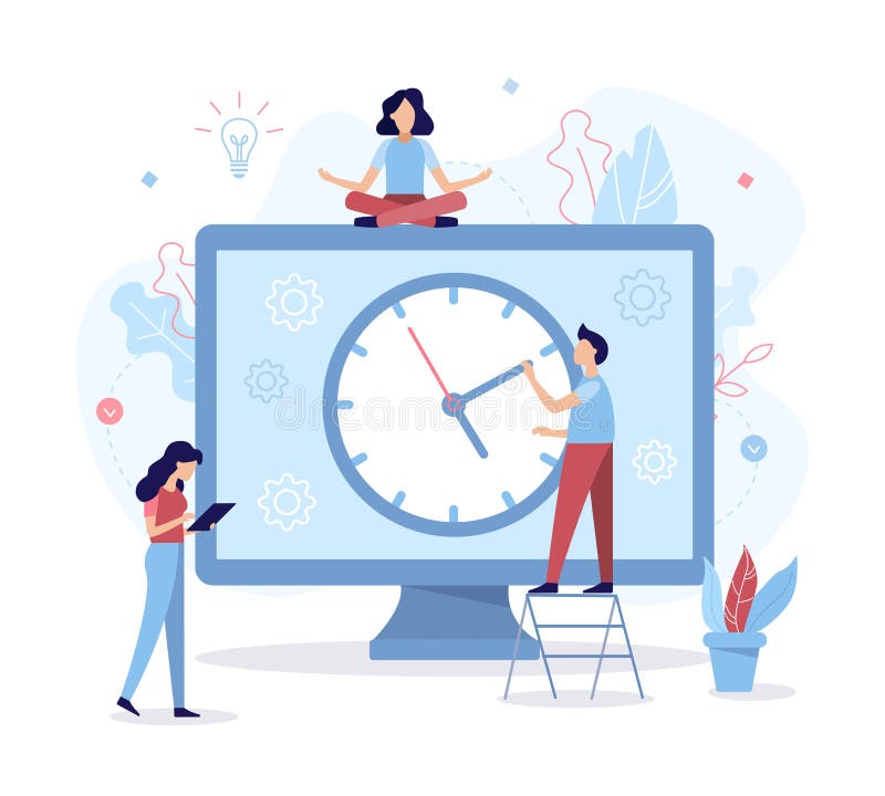 Time management concept stock vector. Illustration of computer - 146198234