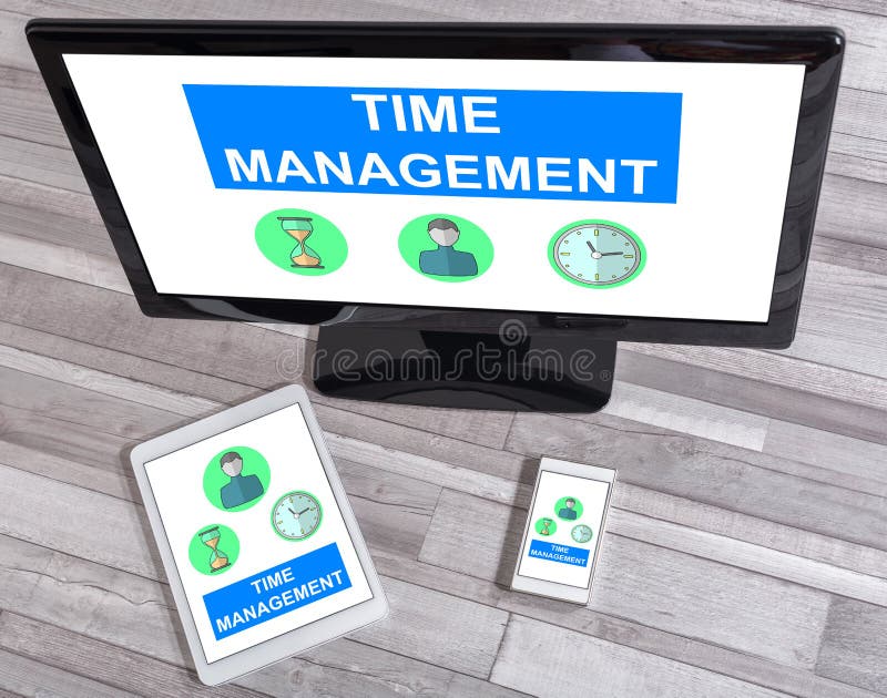 Time Management Concept on Different Devices Stock Image - Image of ...