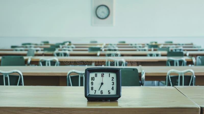 Time Management Concept with Digital Clock in Examination Room Stock ...