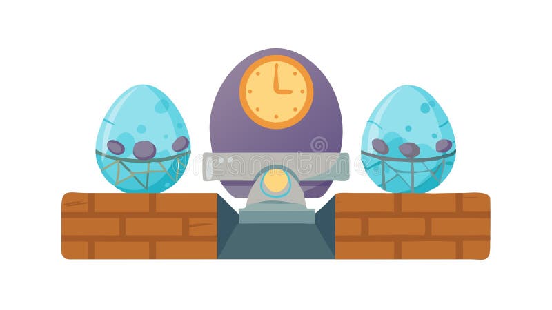 Time Management Concept with Eggs and Clocks Icon, Vector Design ...