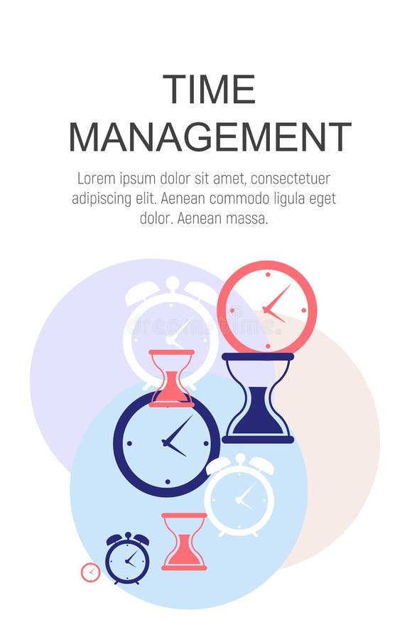 Time Management Concept Flat Background. Vector Illustration Stock ...