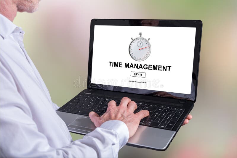 Time Management Concept on a Laptop Stock Image - Image of speed, plan ...