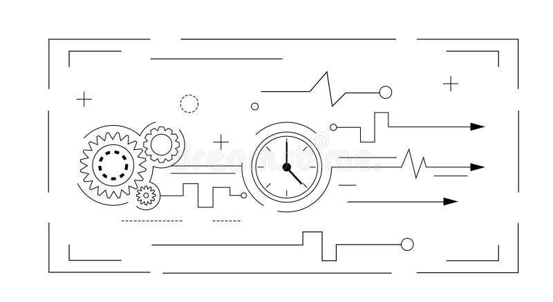Time Management Concept Line Art Stock Vector - Illustration of ...