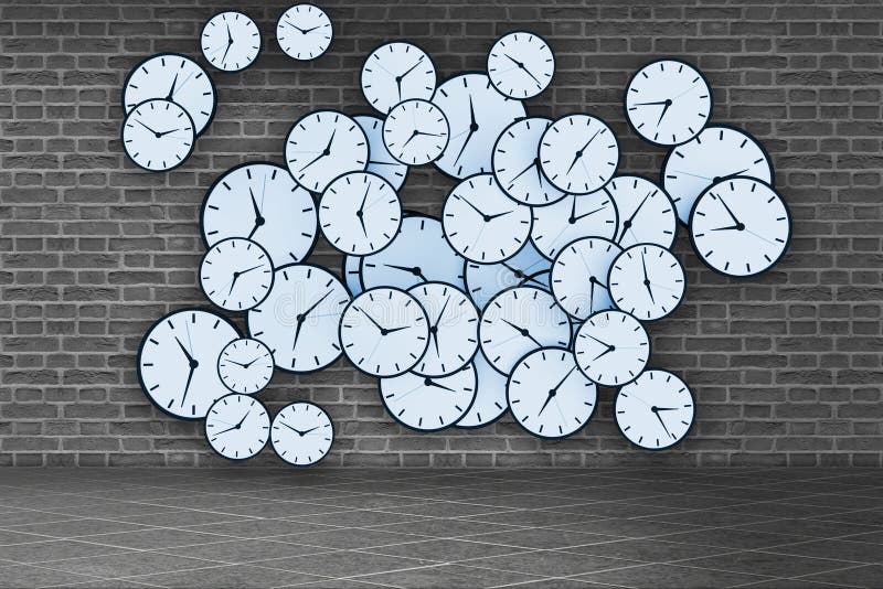 Time Management Concept with Many Clocks Stock Image - Image of ...