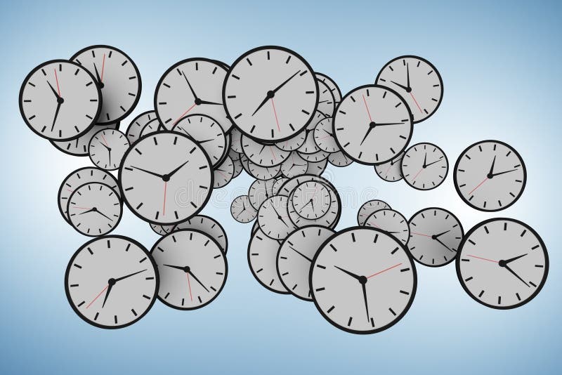 Time Management Concept with Many Clocks Stock Image - Image of delayed ...