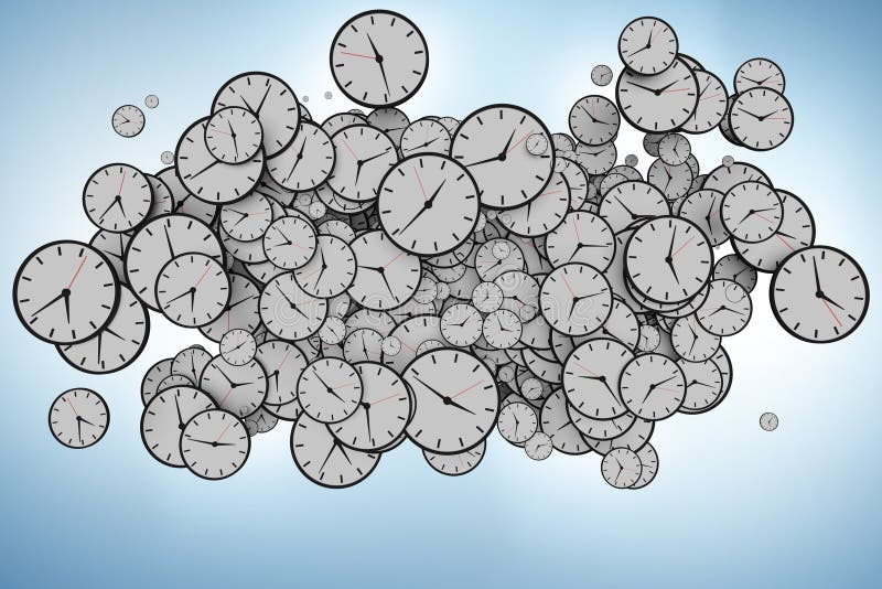 Time Management Concept with Many Clocks Stock Image - Image of rushing ...
