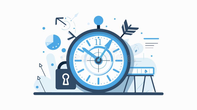 Time Management Concept: Modern Calendar Clock with Target and Arrow ...