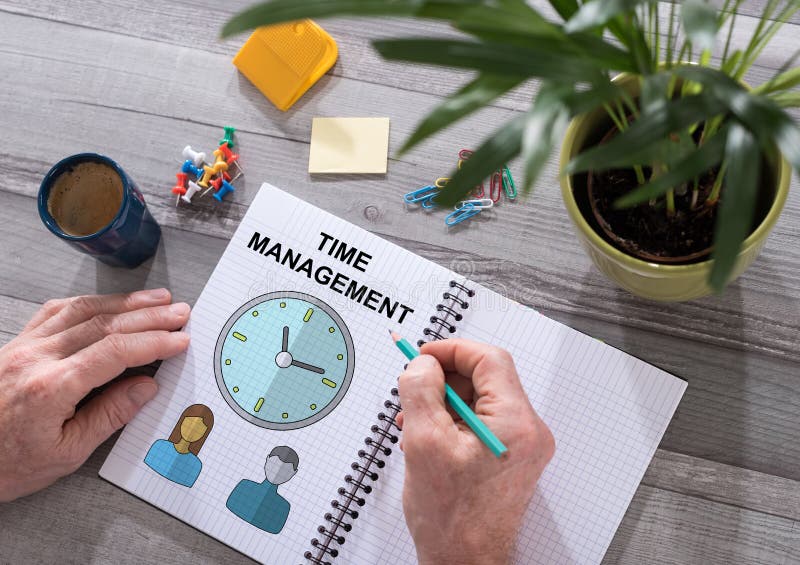 Time Management Concept on a Notepad Stock Photo - Image of business ...