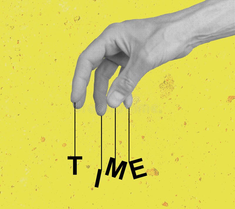 Time Management Concept Person Hand String Attached Text Letters ...
