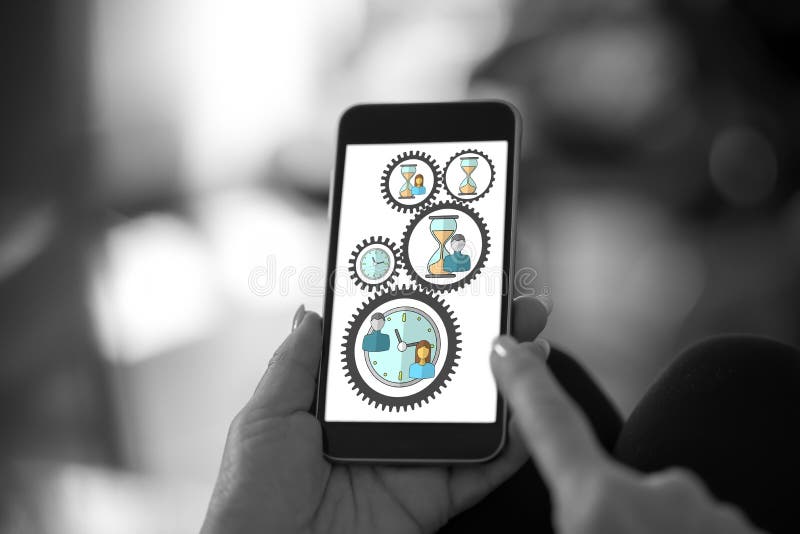 Time Management Concept on a Smartphone Stock Photo - Image of schedule ...