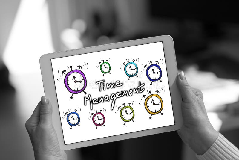 Time Management Concept on a Tablet Stock Image - Image of productivity ...