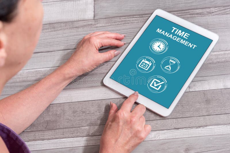 Time Management Concept on a Tablet Stock Photo - Image of hour ...