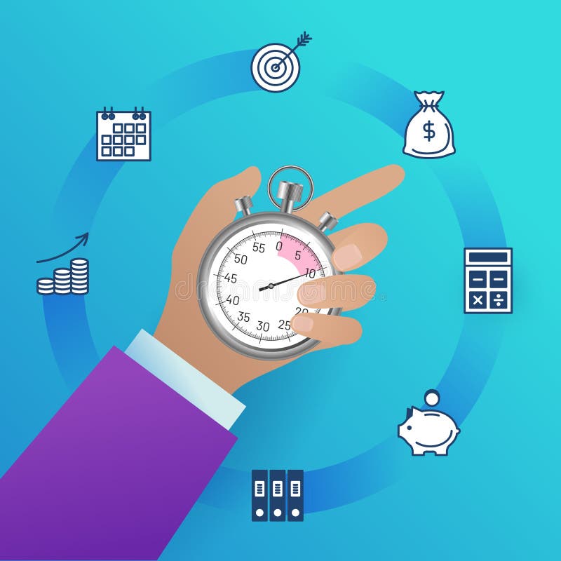 Deadline Punctuality Time Management Productivity Efficiency Business Concept Vector